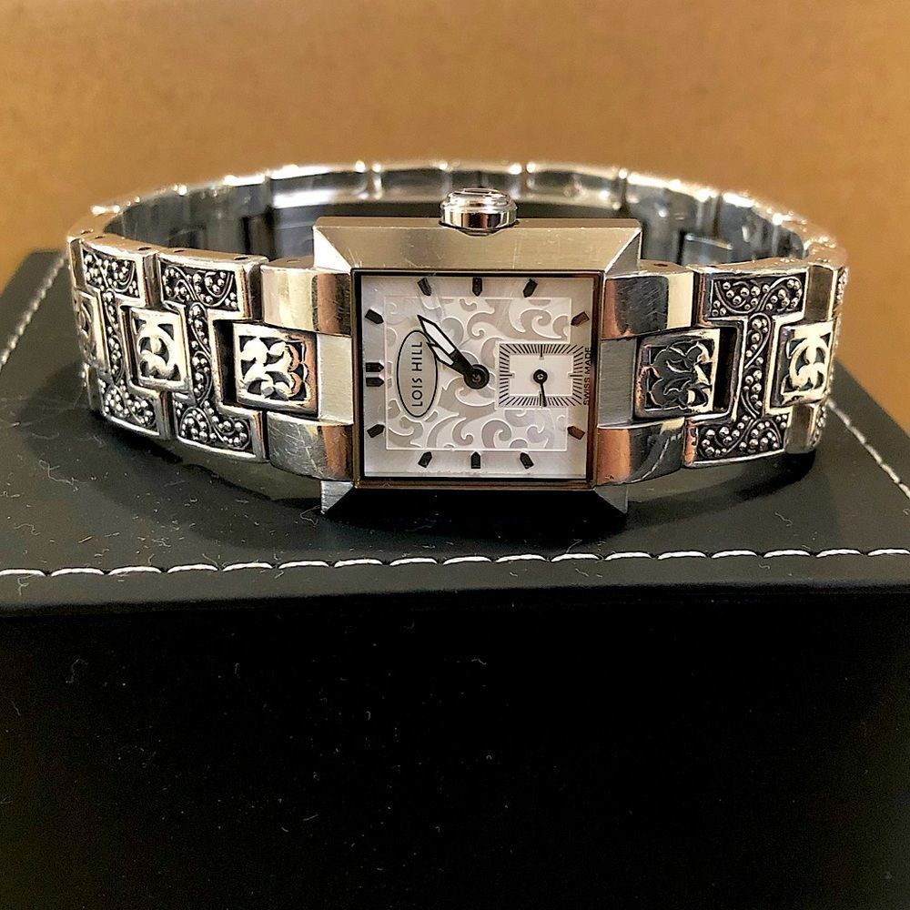 Lois Hill Watch Square Face Alternating Links Sterlin… - Gem